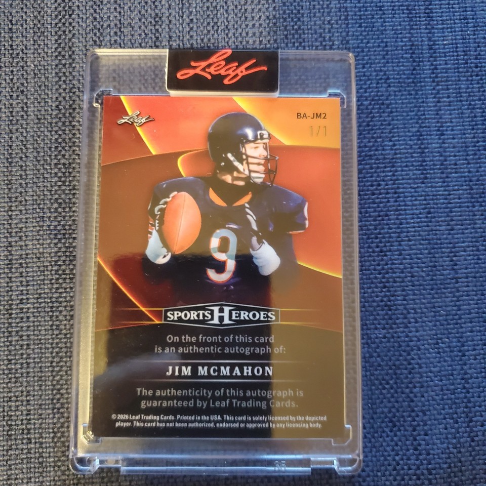 2026 Leaf Sports Icons Jim McMahon SILVER AUTO AUTOGRAPH TRUE 1/1 85 ...