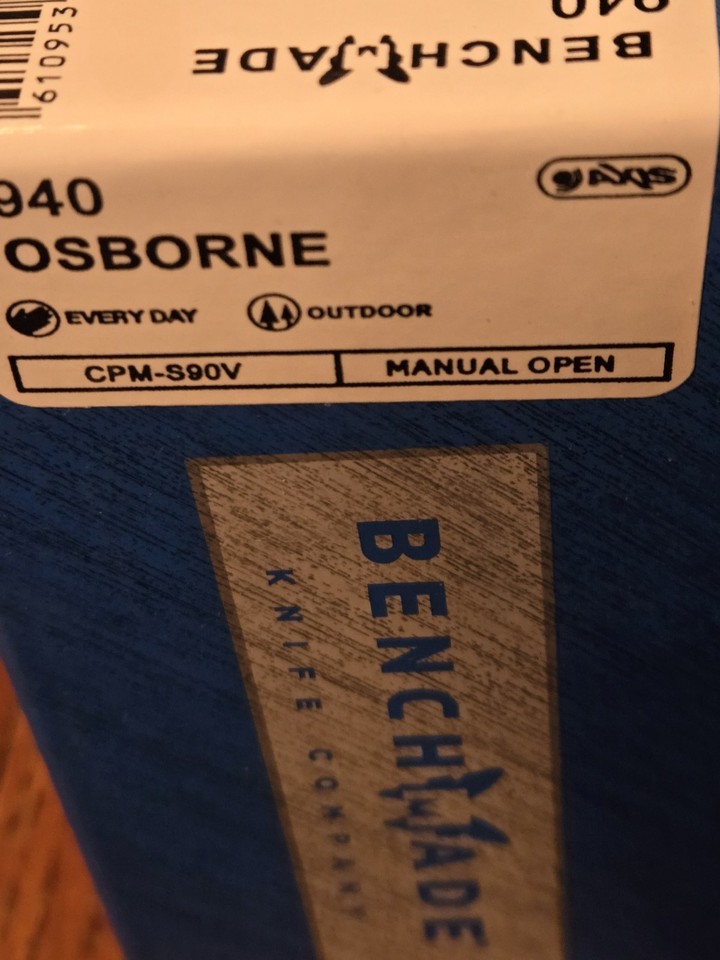 Benchmade Osborne 940 Blue Handle Stainless Steel Blade Lock Folding ...