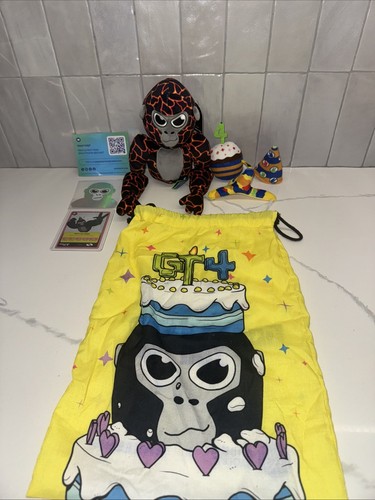 *LIMITED EDITION* GORILLA TAG LAVA MONKE PLUSH *NO CODE* PARTY HAT ...