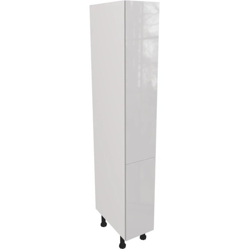 Fully Assembled 200mm Kitchen Tall Larder Unit With Gloss Light Grey Doors | eBay UK