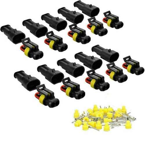 10 Sets Electrical Waterproof Connector Kit 2 Pins Way Super Seal Car ...