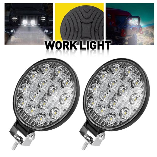 12V 24V LED Round Work Light Bar Spot Lights Driving Lamp Offroad Car ...