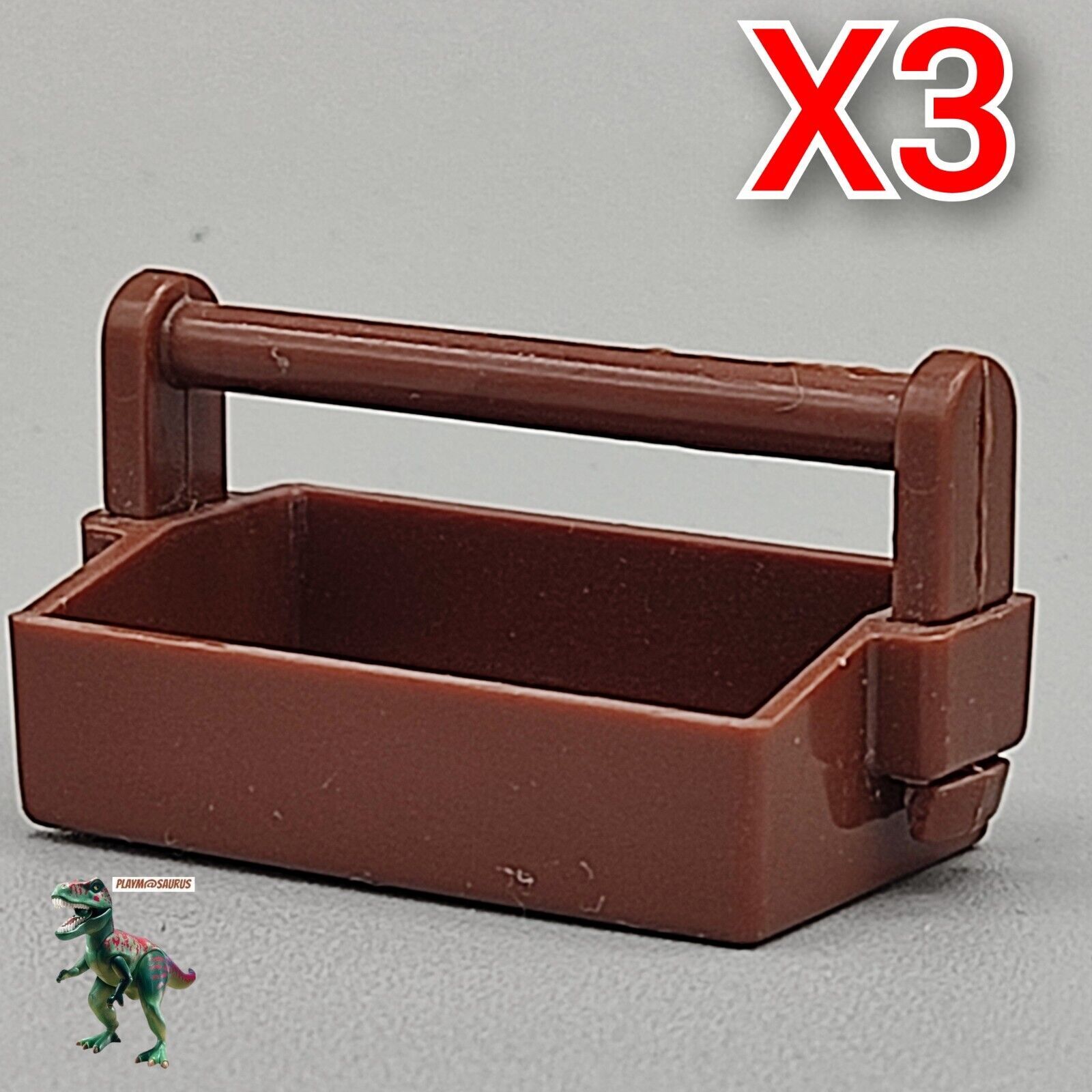 X3 Playmobil brown toolbox workshop bricklayer truck car gas station | eBay