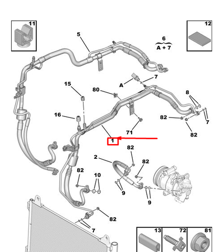 PEUGEOT 208 MK2 P21 Refrigerant Pipe 9834169280 New Genuine | eBay UK