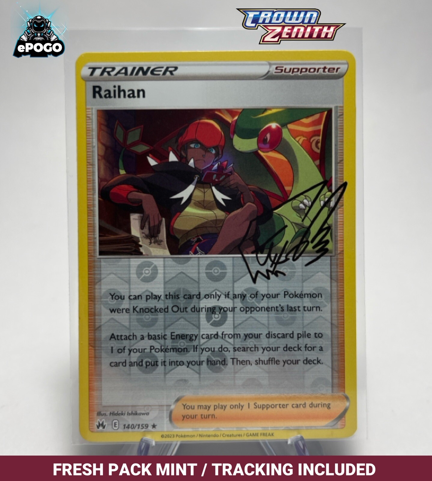 Raihan 140/159 Reverse Holo Pokemon TCG: Crown Zenith Card MINT SHIPPED ...