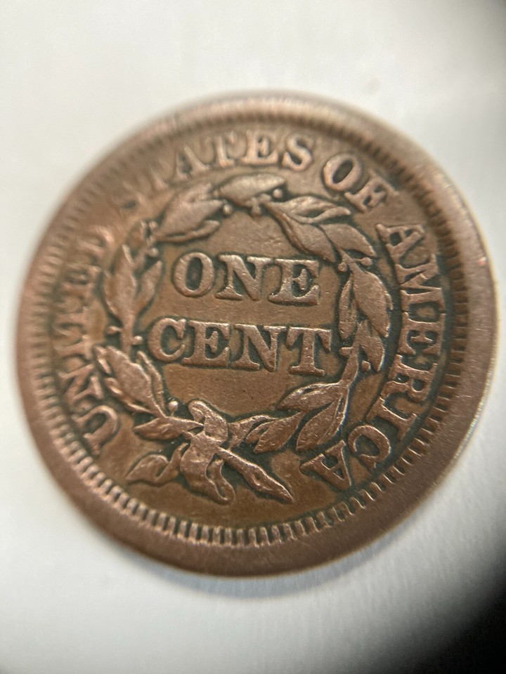 Large 1853 One Cent US Coin Braided Hair | eBay