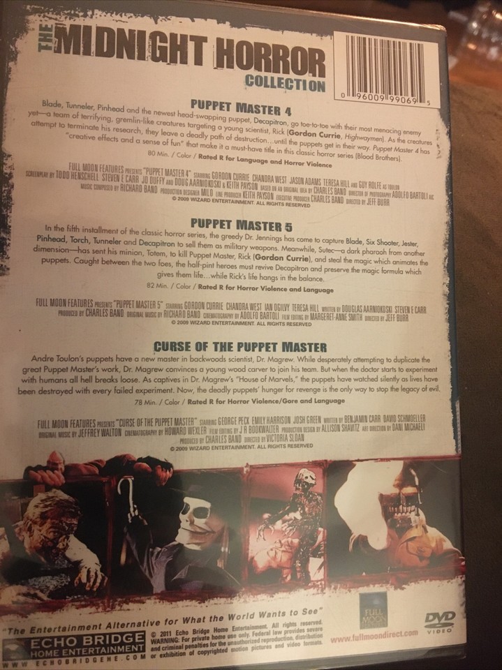 Midnight Horror Collection: Puppet Master, (DVD, 2011) Brand New ...