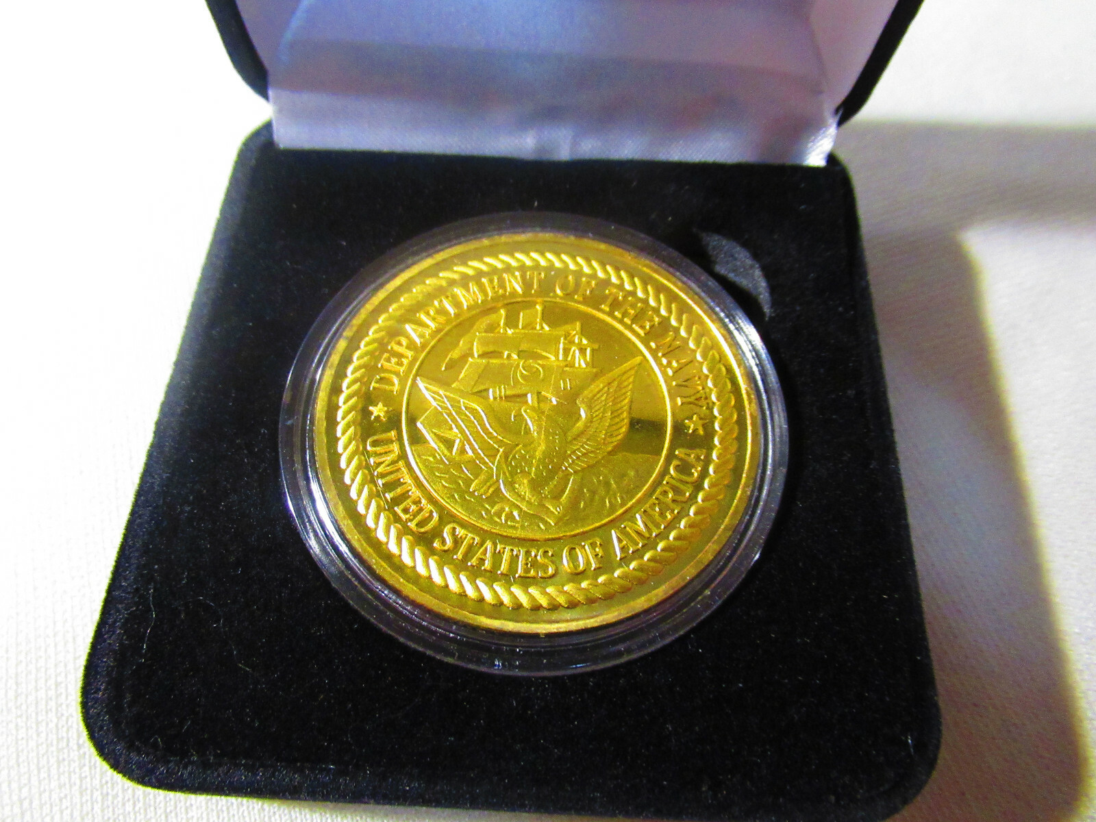 US NAVY - USS SAMUEL GOMPERS - AD-37 Challenge Coin w/ Presentation Box ...