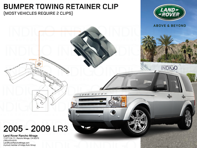 Land Rover LR3 Range Rover Sport Bumper Towing Eye Cover Retainer Clip ...