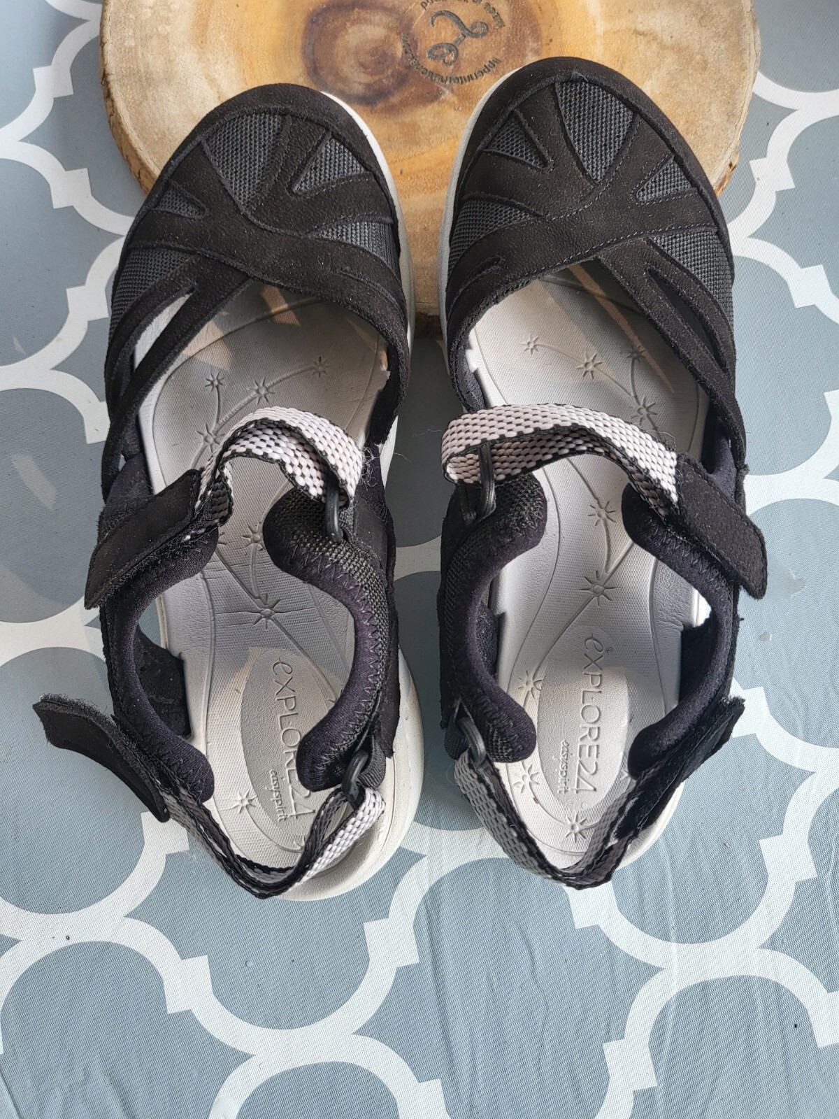 Easy Spirit Explore 24 Esplash Sandal Black 6.5W - Gem