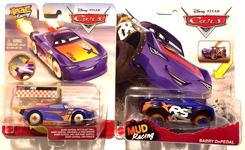 Disney Pixar Cars~BARRY DePEDAL~XRS RACING~ROCKET & MUD RACING~Lot Of 2 ...