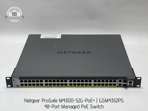 Netgear ProSafe M4300-52G-PoE+ 48-Port Managed PoE Switch, GSM4352PS | eBay