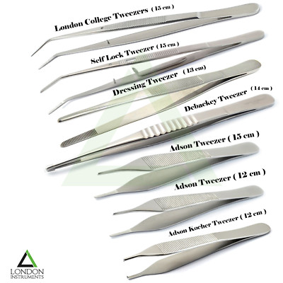 Dental Medical Cotton & Dressing Pliers Tweezers Soft Tissue Surgical ...