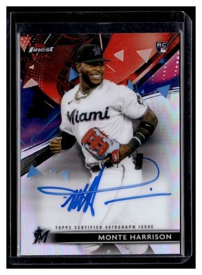 2021 Finest Autograph Refractor #FAMH Monte Harrison Auto MARLINS | eBay