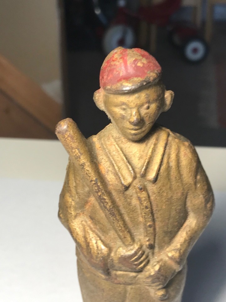 Vintage Cast Iron Baseball Coin Bank Possibly Ty Cobb | eBay