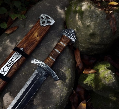 Handmade Damascus Steel Northman Sword Viking Sword With Handmade ...