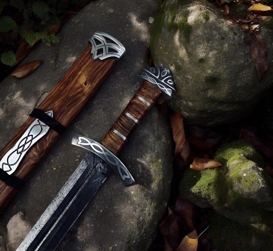 Handmade Damascus Steel Northman Sword Viking Sword With Handmade ...