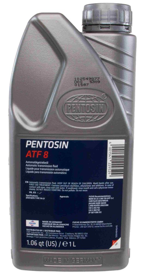 5LiTer PENTOSIN ATF-8 AUTO Transmission Oil Fluid For AUDI BMW JAGUAR ...