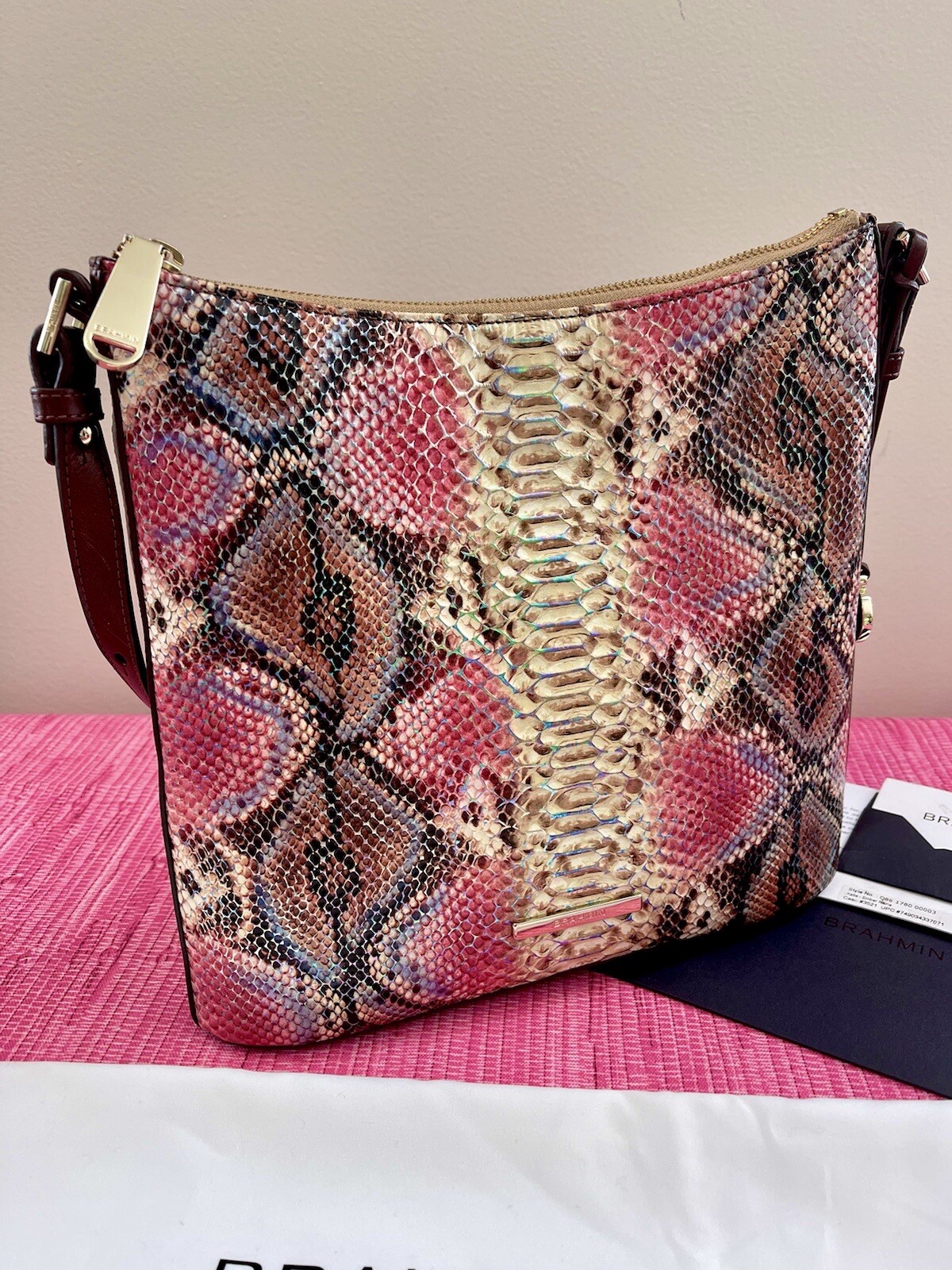 Brahmin Katie Crossbody Opal Ember Reina Leather Mess… - Gem