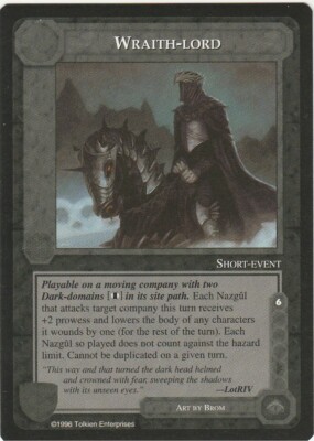 Wraith-Lord x1 Dark Minions Middle Earth CCG MECCG | eBay