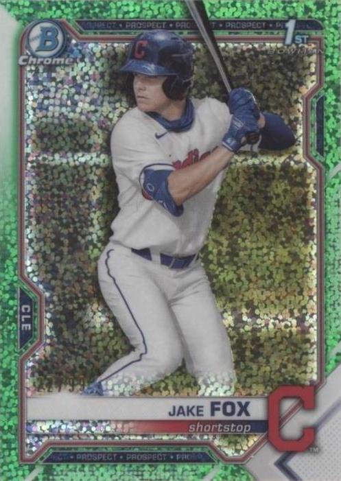 2021 Bowman Draft - Chrome Jake Fox #BDC-102 Green Sparkle Refractor ...