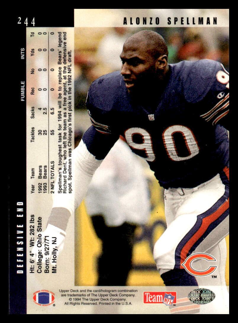 1994 Upper Deck - #244 Alonzo Spellman for sale online | eBay