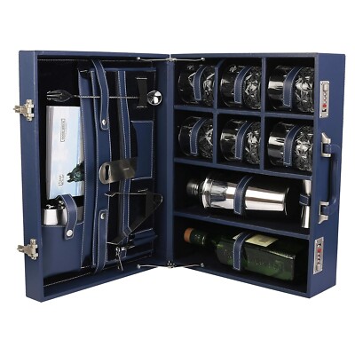 Bar Accessories Mini Bar Set Portable Leatherette Briefcase Travel Kit ...