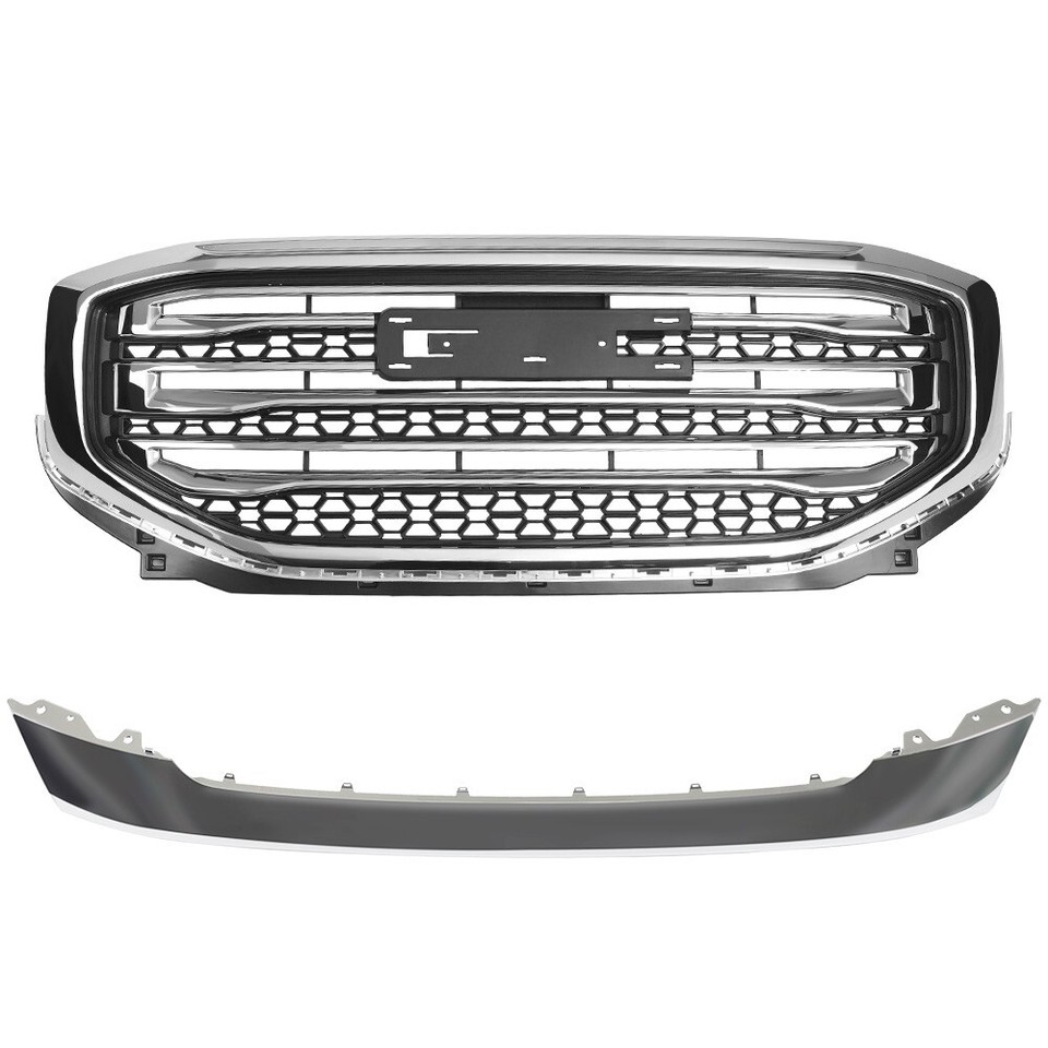 Front Bumper Cover Grille Kit For 2017 2018 2019 GMC Acadia SLE SLT w ...