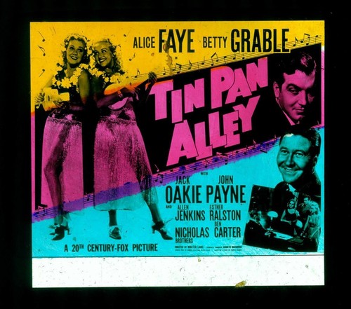 Tin Pan Alley, 1940, Movie Glass Slide, Alice Faye, Betty Grable "Very ...