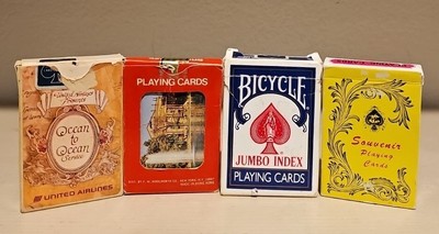 Lot of 4 Various Decks of Playing Cards - Bicycle Jumbo - Skore ...