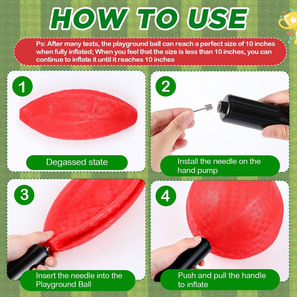 20 Pcs Sports Kickball Set, 3 10'' Playground , 5 Throw Down Bases ...