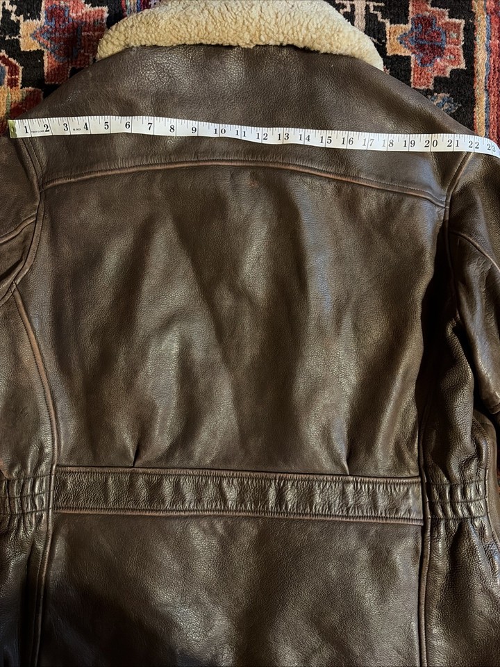 RRL Ralph Lauren Made In USA Shearling Collar Leather Jacket Men’s L ...