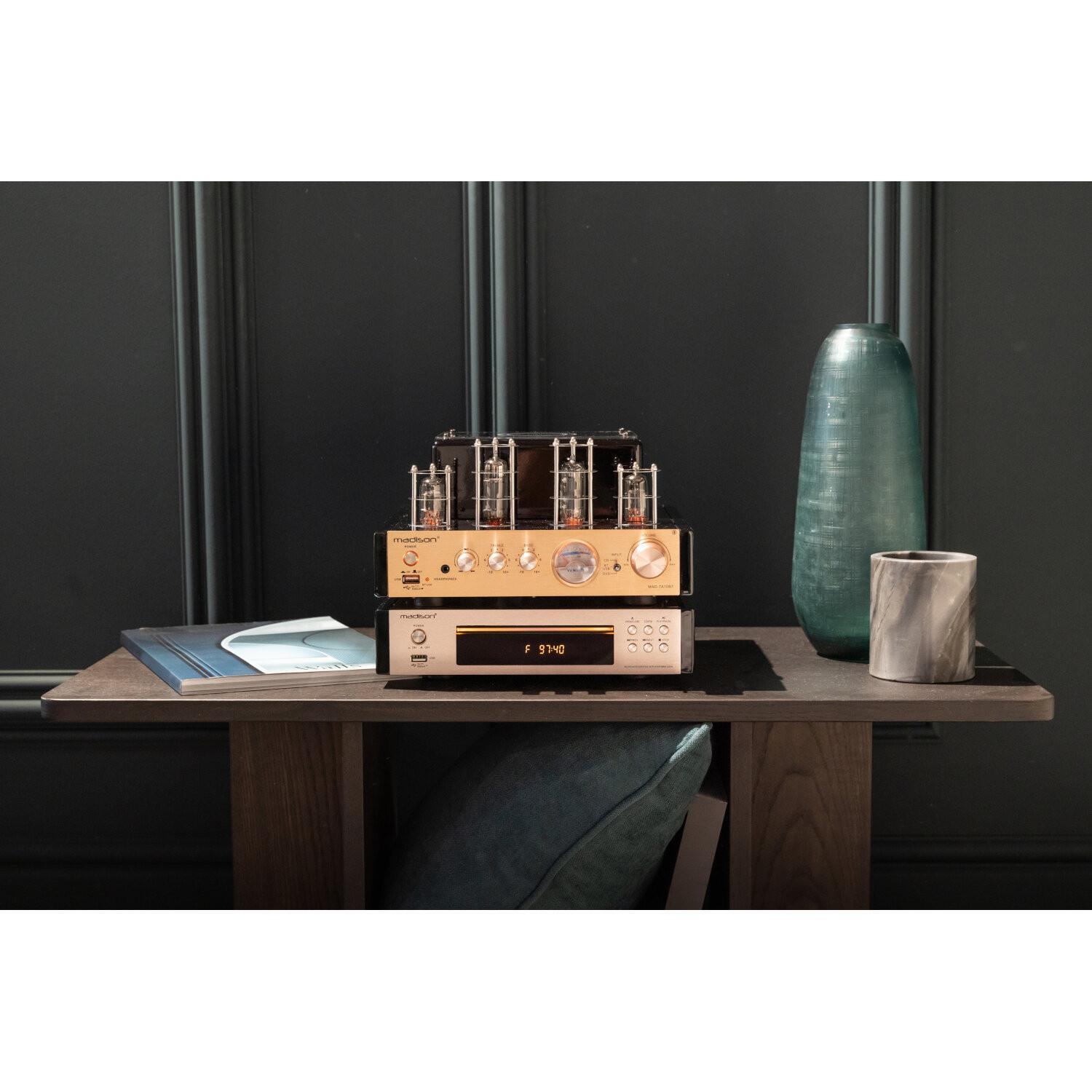 Madison Retro Valve Tube CD Player Tuner Amplifier Hifi Sound Speaker ...