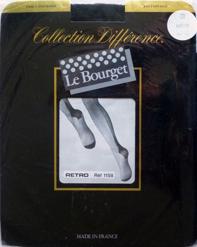 Bas Le BOURGET couture T 3 noir seamed stockings- Strümpfe mit Ziernaht ...