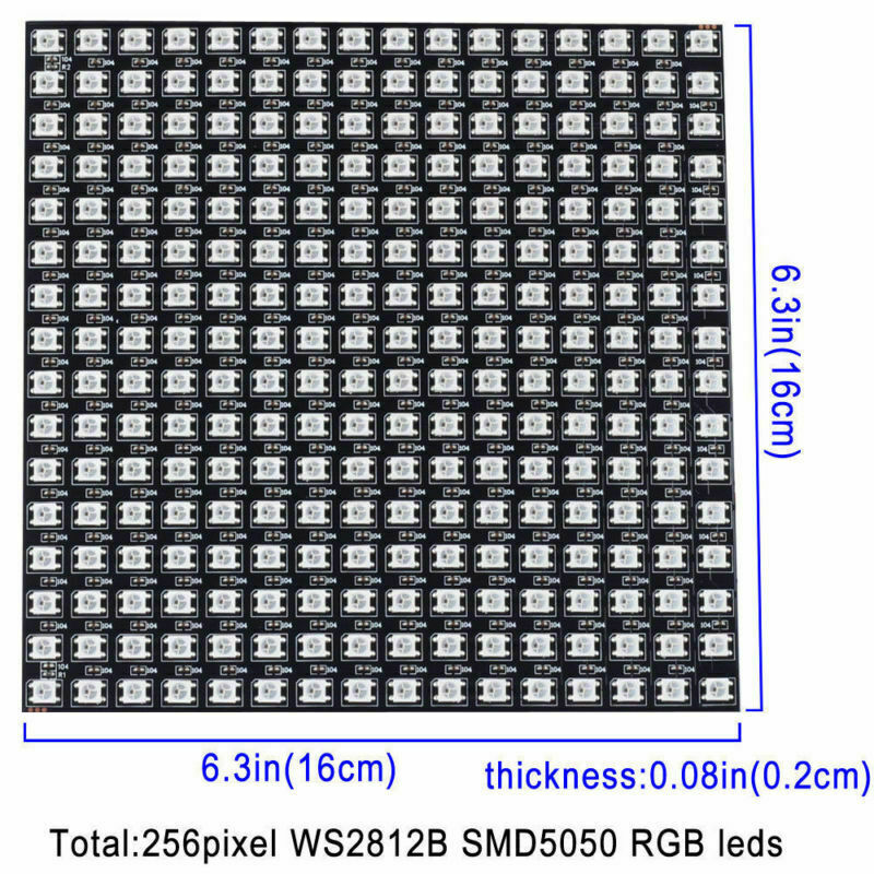 WS2812B LED Flexible Panel Matrix Screen 5050 RGB Addressabl e 64 256 ...