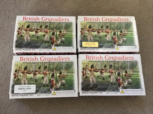 Barzso Playsets Lot x 4 Sets British Grenadiers Firing Line 72 Figures ...