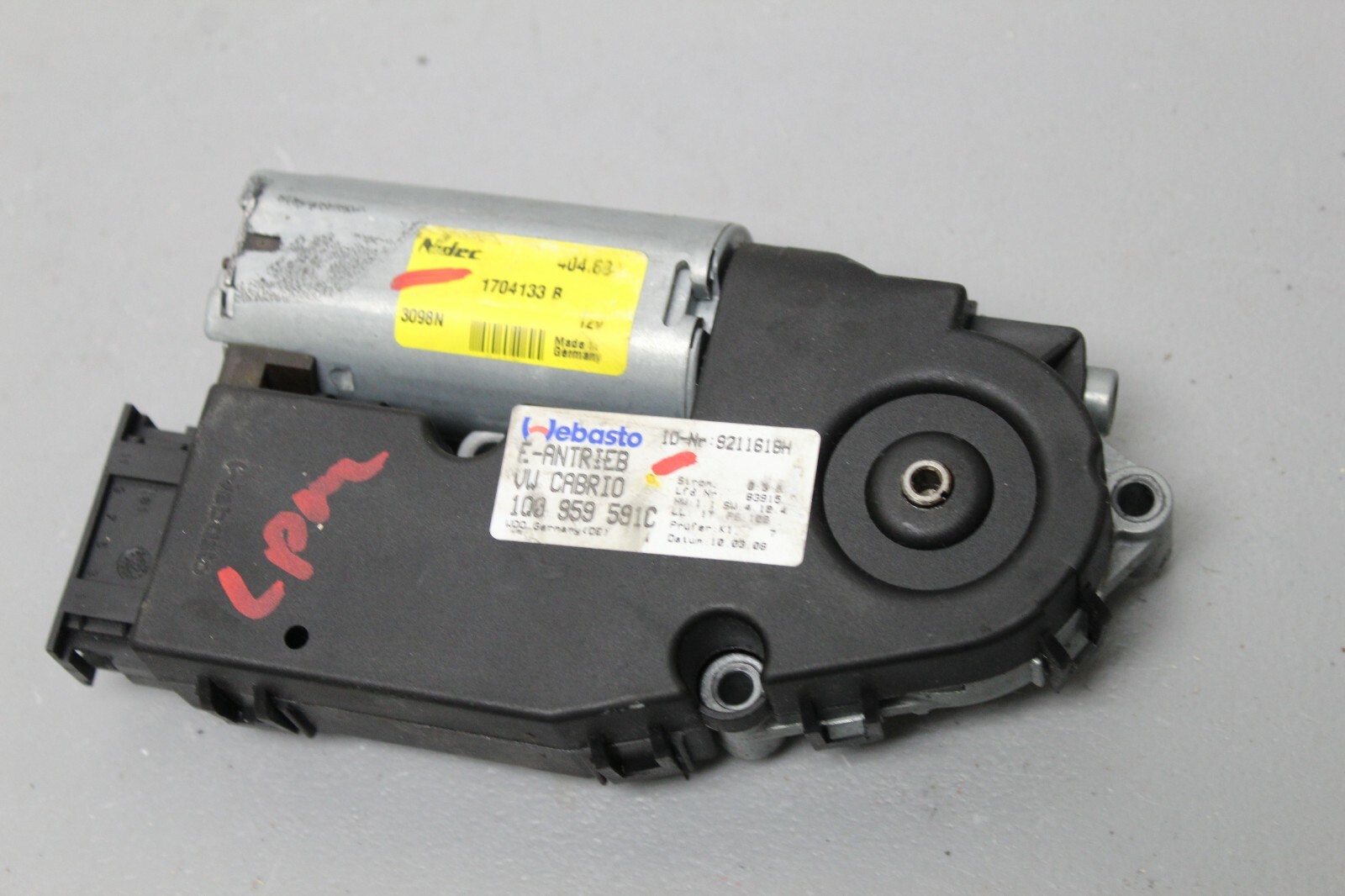 2007-2016 VOLKSWAGEN EOS Convertible Top Sunroof Motor Assembly 1Q0 959 ...