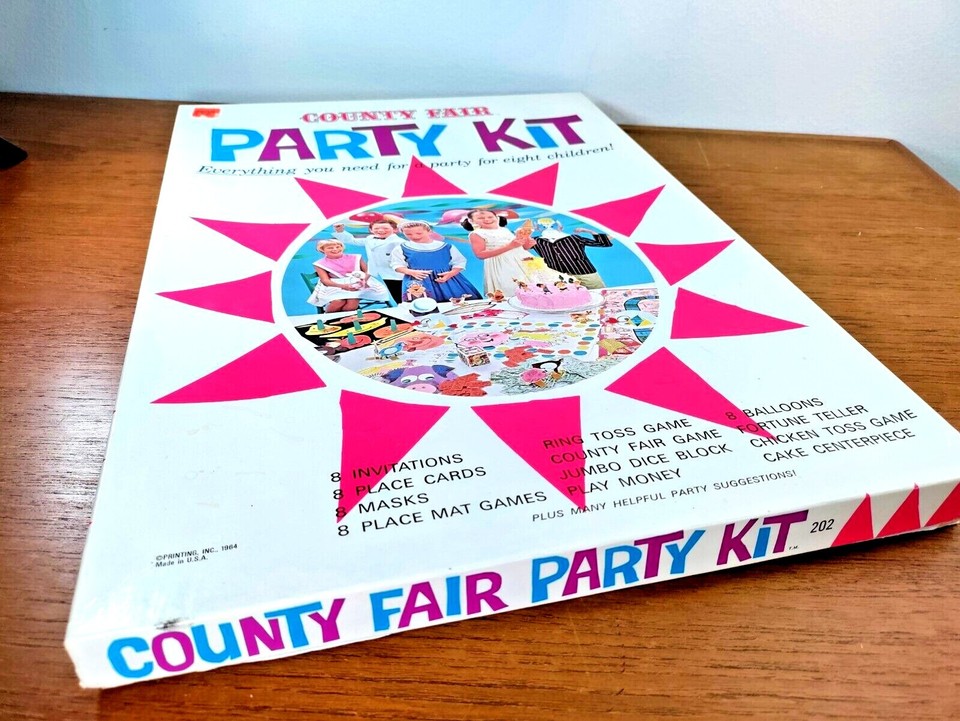 Vintage Party Planning Kit COUNTY FAIR Games Centerpiece Invitations ...
