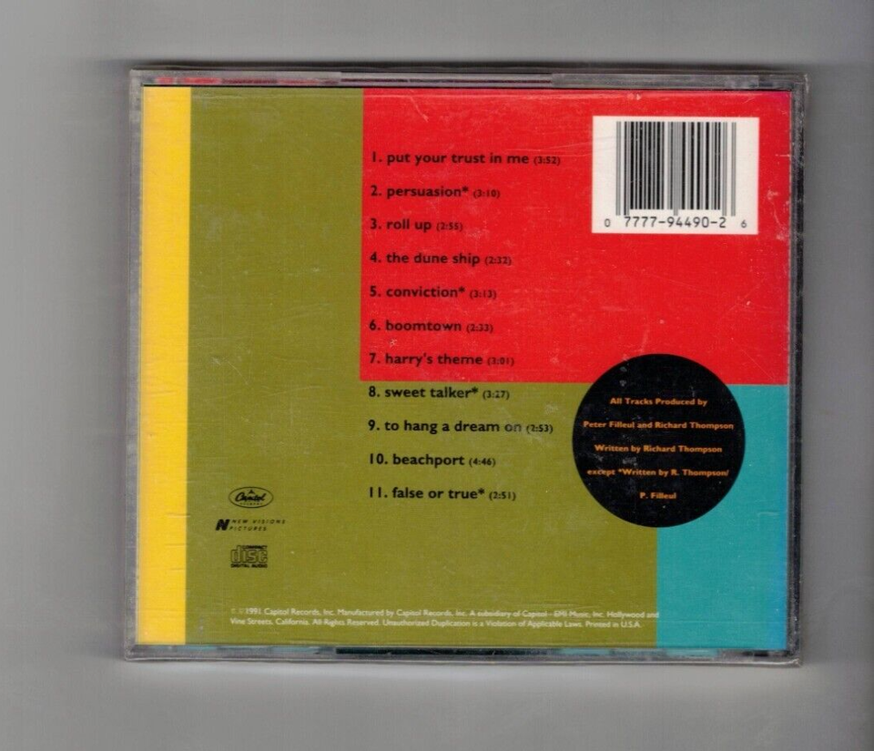 RICHARD THOMPSON- SWEET TALKER, Original Movie Music, CD, Sealed, 1991 ...