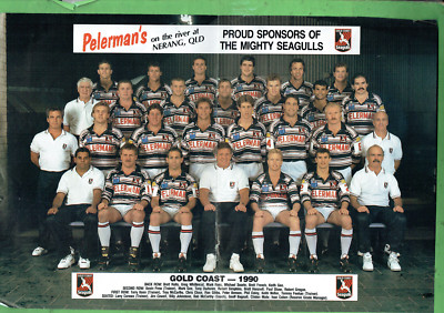 #BB3. RUGBY BIG LEAGUE 1990 GOLD COAST SEAGULLS TEAM PINUP | eBay Australia