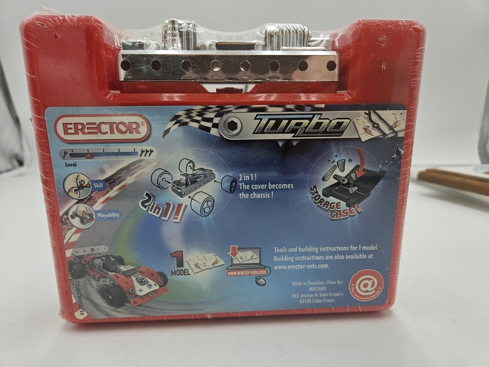 New 2010 Erector Turbo 1 Model 70+ Pieces Red Racecar Build Set | eBay