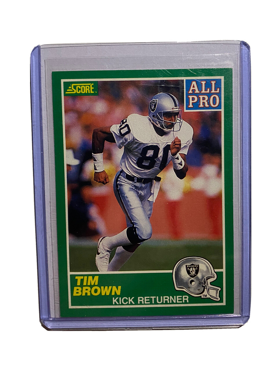 1989 Score Tim Brown #328 Record Breaker & #305 All Pro Error Rookie ...