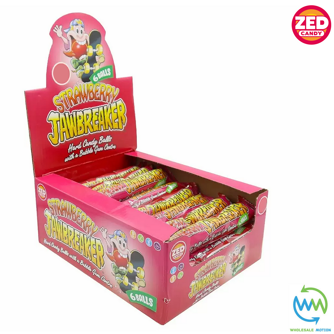 ZED Candy JAWBREAKERS 6 Pack STRAWBERRY Flavour INDIVIDUAL Wrapped ...
