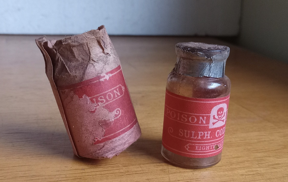 1880s POISON SULPH.CODEINE ORIGINAL LABEL HAND BLOWN CLEAR BOTTLE | eBay