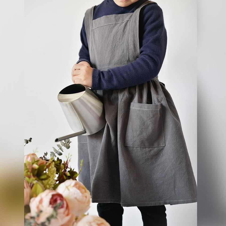 Aprons for Cooking Cotton Linen Children Baking Kitchen Apron Gardening ...