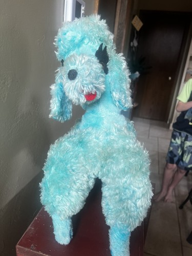 VINTAGE RUSHTON STAR CREATION BLUE POODLE PUPPY DOG STUFFED ANIMAL ...