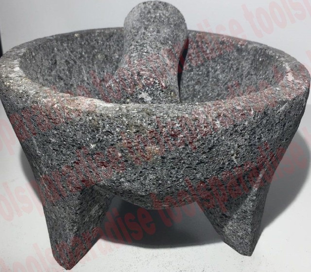 Large Stone ROCK Mortar and Pestle Grinding Mixing Bowl Mill mortero y ...