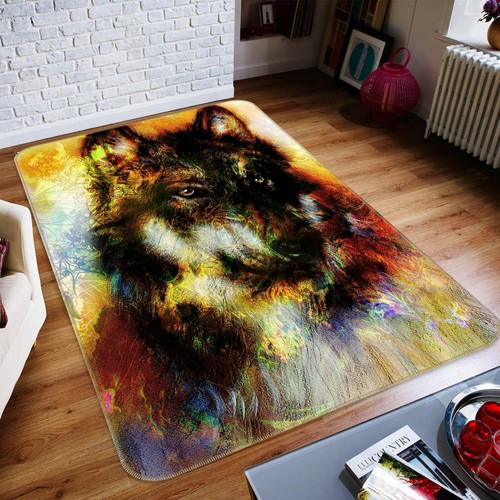 3D Artistic Painted Wolf O909 Animal Non Slip Rug Mat Elegant Photo ...