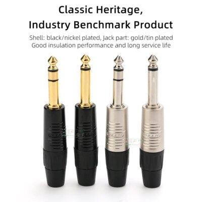 1pcs NEUTRIK REAN Jack 6.35mm Plug Stereo Mono TRS TS Audio Connector ...