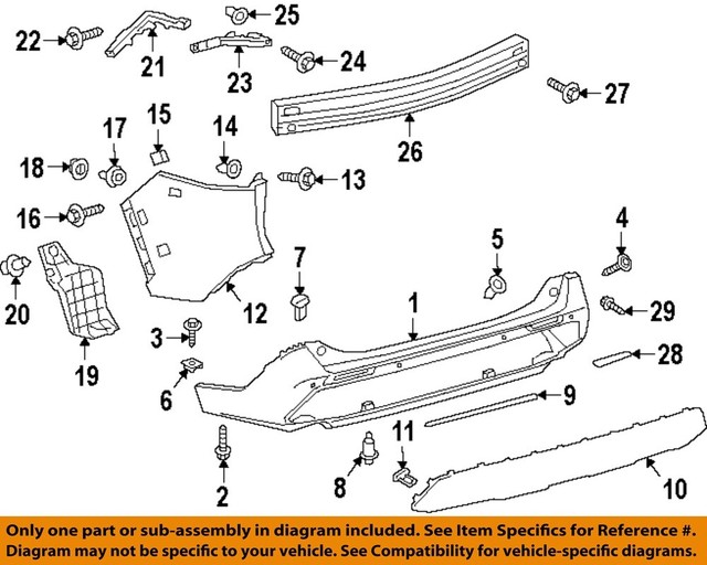 52453-42040-b0 Toyota Guard RR Bumper 5245342040B0 Genuine OEM Part for ...